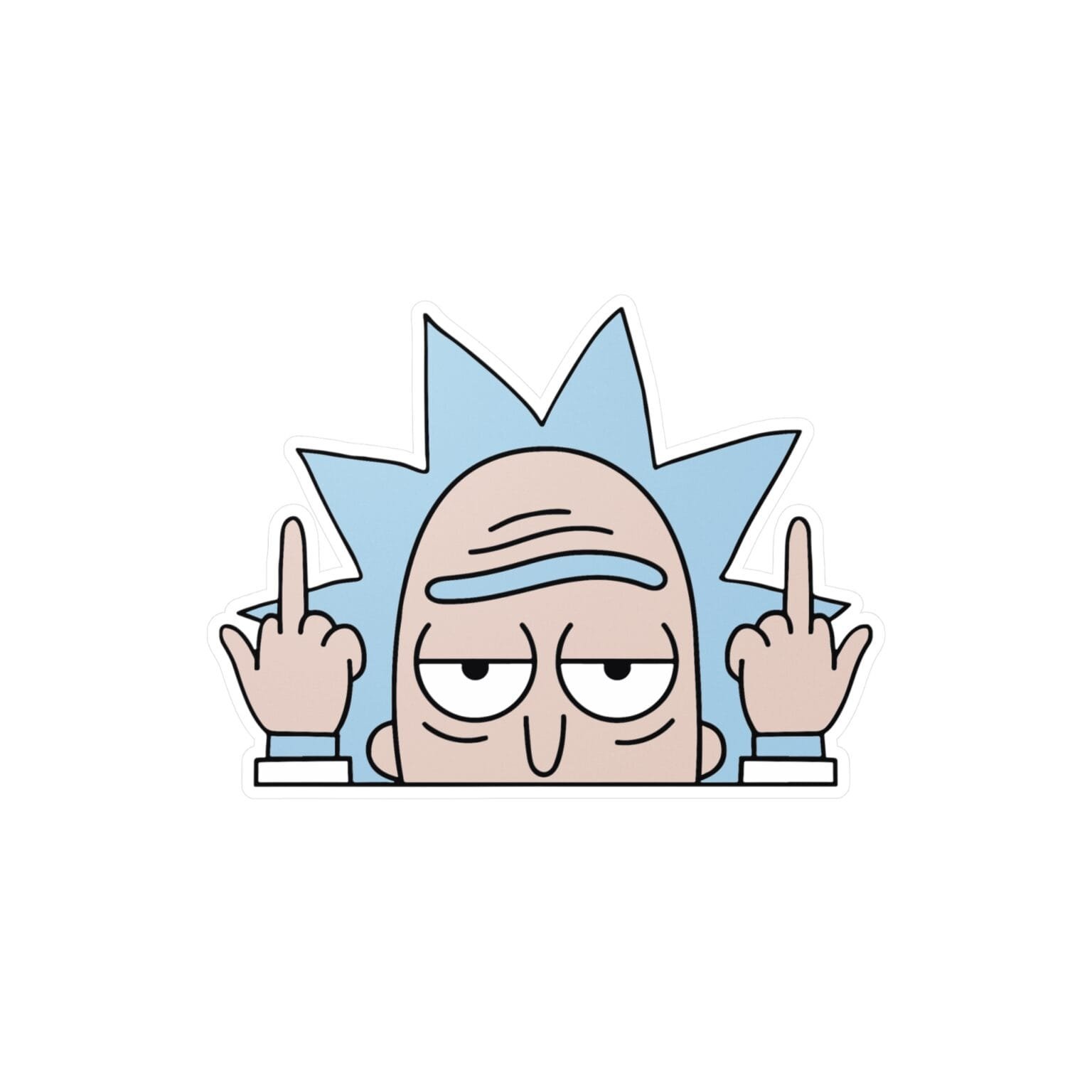 Rick And Morty Middle Finger Sticker Kiss-Cut Vinyl Decals | Stickeey