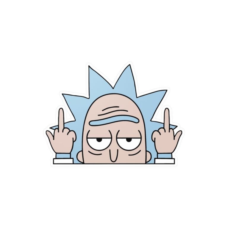 Rick And Morty Middle Finger Sticker Kiss-Cut Vinyl Decals | Stickeey