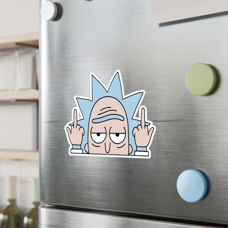 Rick And Morty Middle Finger Sticker Kiss-Cut Vinyl Decals | Stickeey