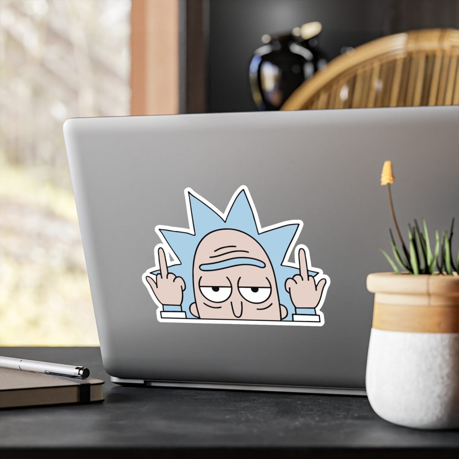 Rick And Morty Middle Finger Sticker Kiss-Cut Vinyl Decals | Stickeey