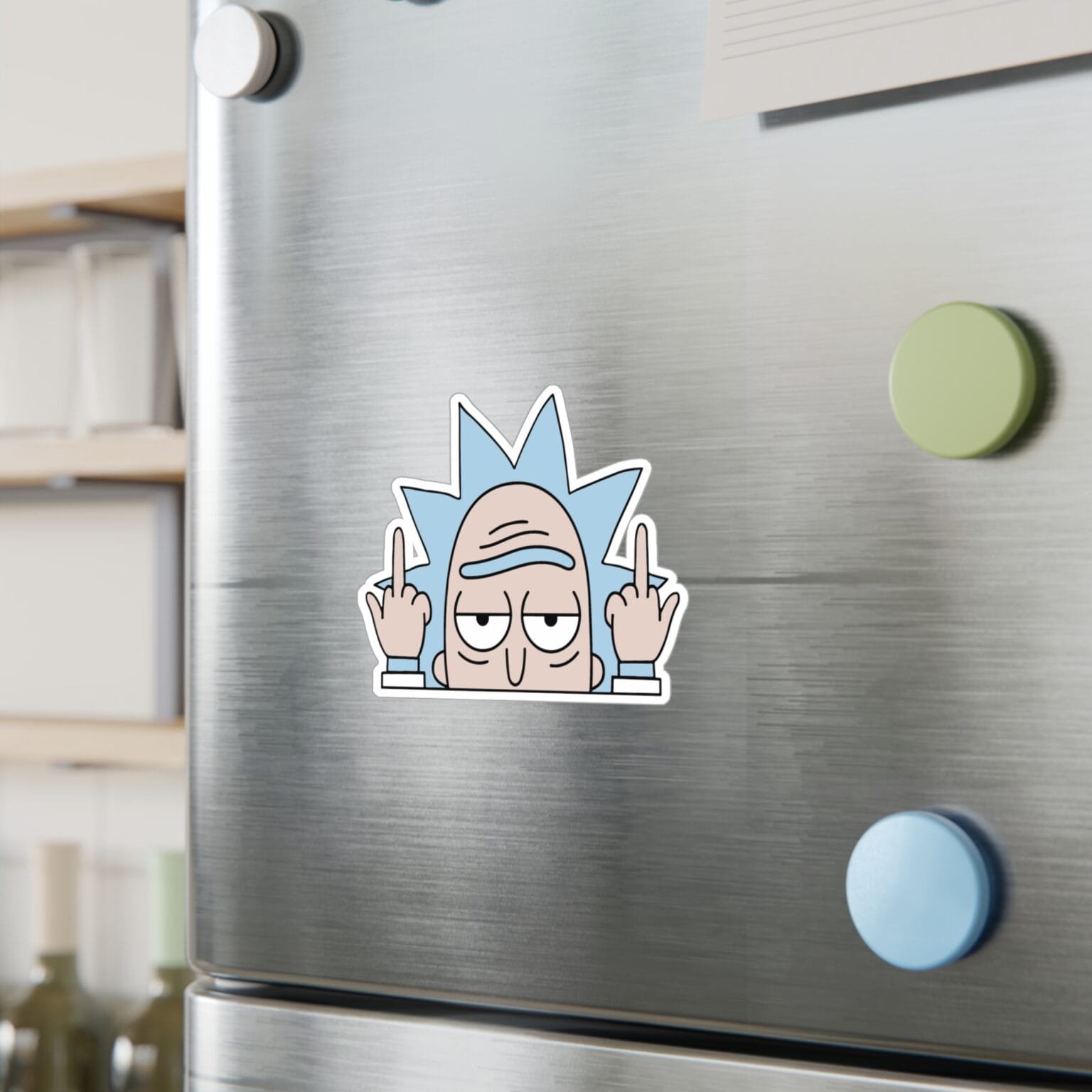 Rick And Morty Middle Finger Sticker Kiss-Cut Vinyl Decals | Stickeey