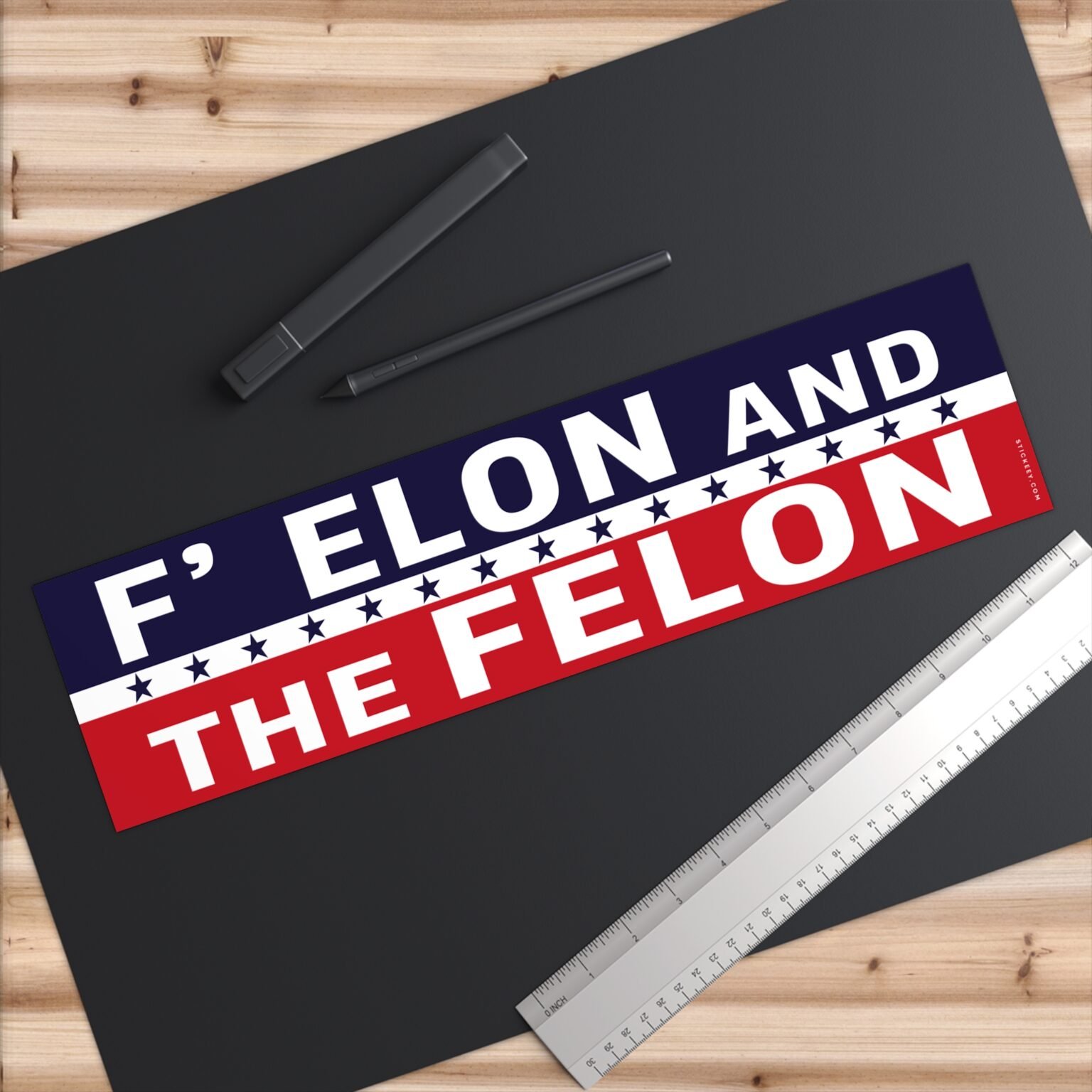 F' Elon And The Felon Bumper Sticker | Stickeey